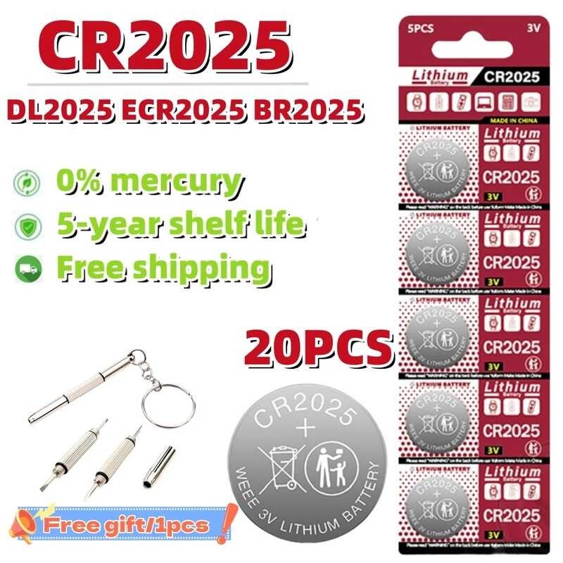 20PCS 150mAh CR2025 Coin Cells Batteries CR 2025 DL2025 BR2025 LM2025 ...