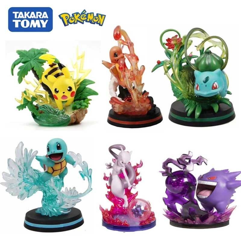 Anime Action Figure Pikachu Mewtwo Evolution Gengar Charizard Venusaur ...
