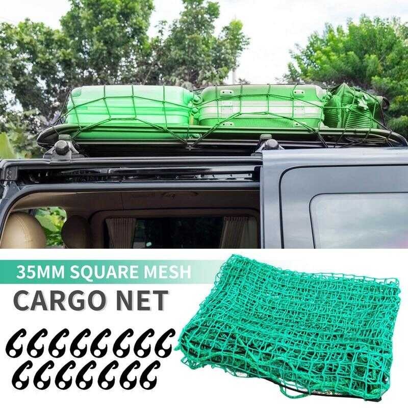 ♥ Bungee Netting For Truck Pickup Bed Trailer Trunk With 15 Carabiners ...