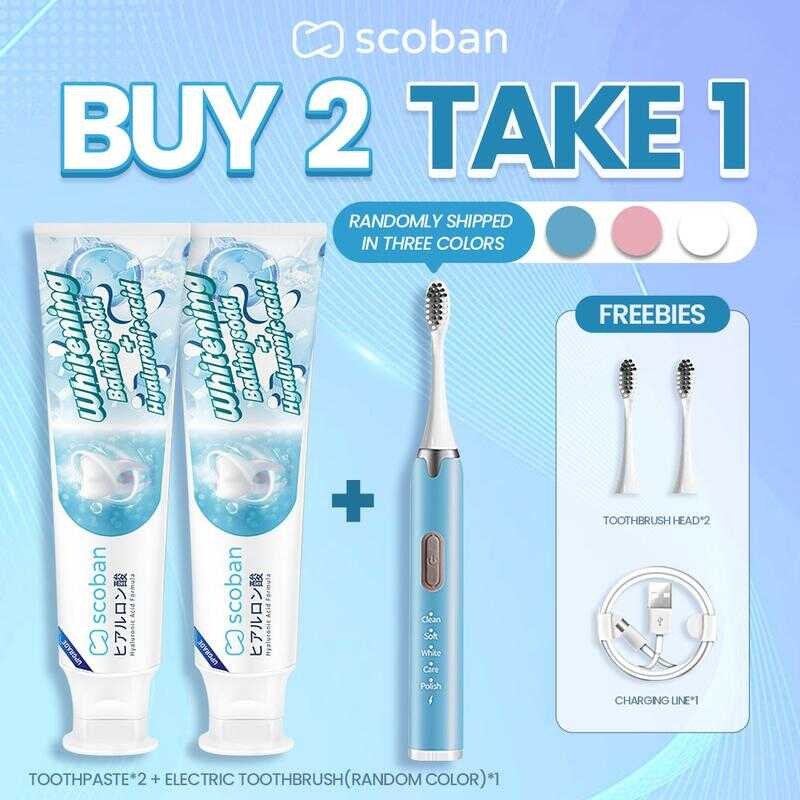 2Pcs Scoban Japanese Baking Soda Hyaluronic Acid Dual-Effect Whitening ...