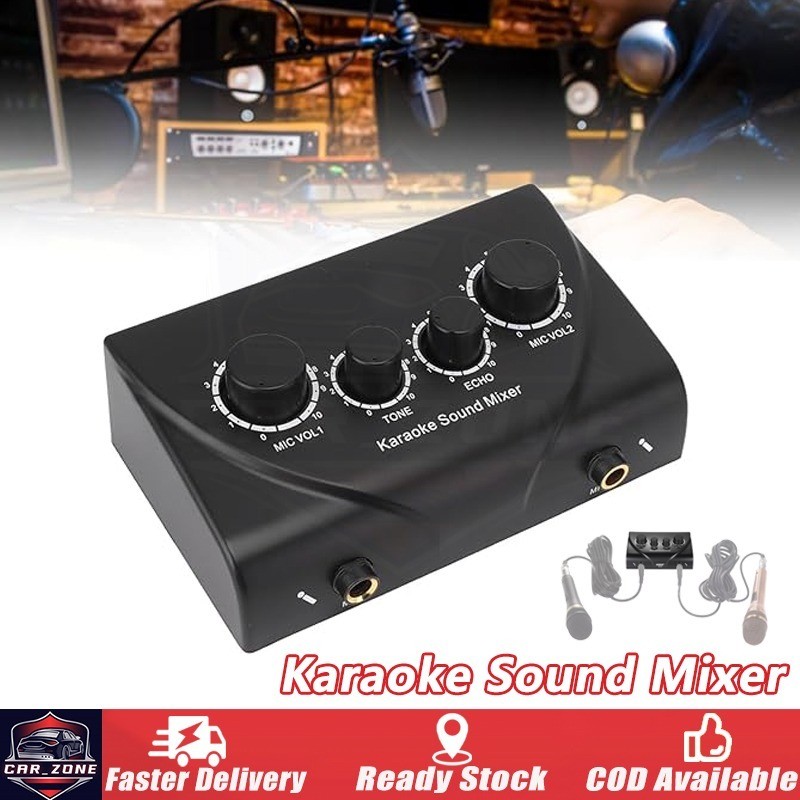 Karaoke Sound Mixer Portable Dual Microphone Inputs Multifunctional ...