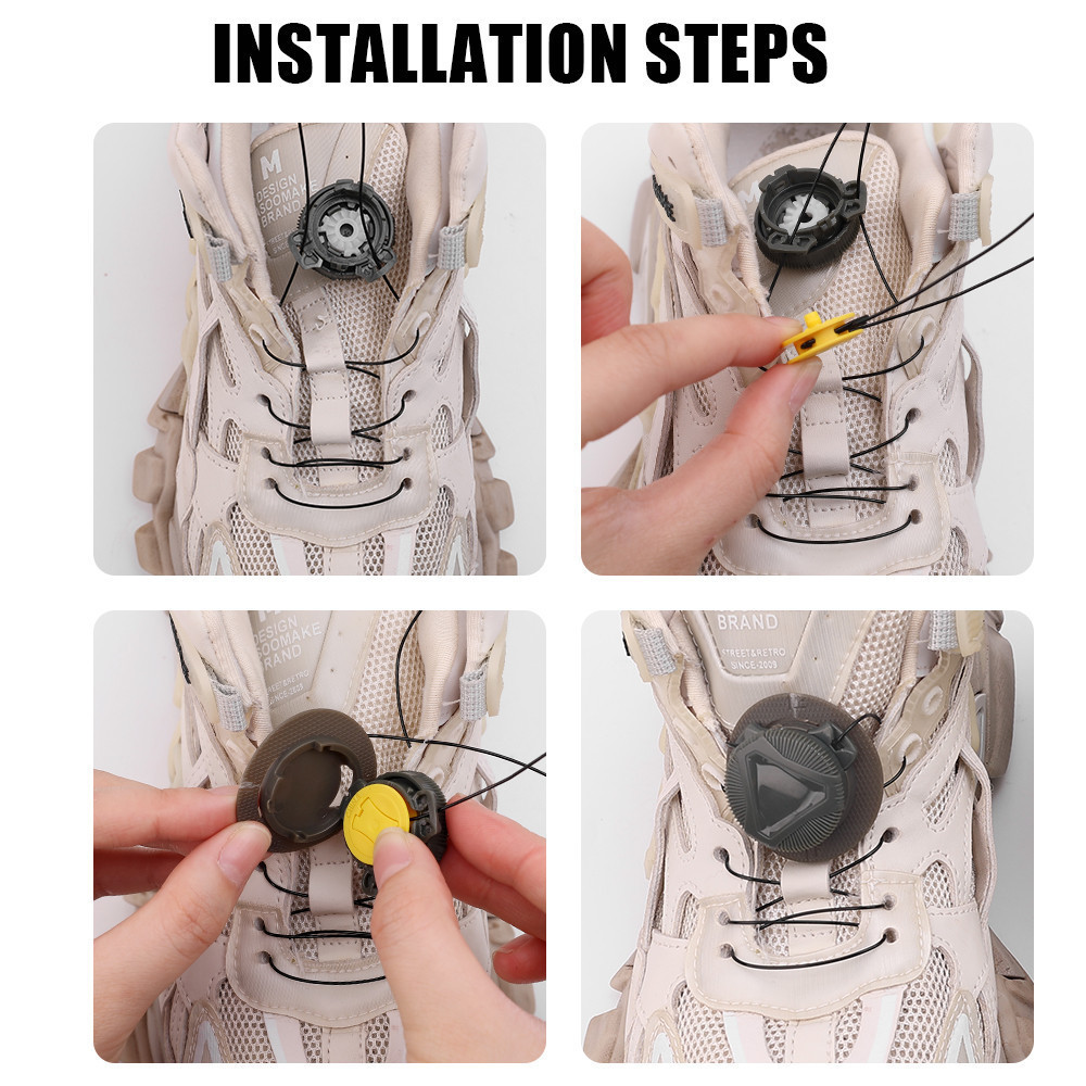 Swivel Buckle Shoelaces - Wire Rotary - No Tie Shoe laces - Quick Lock ...