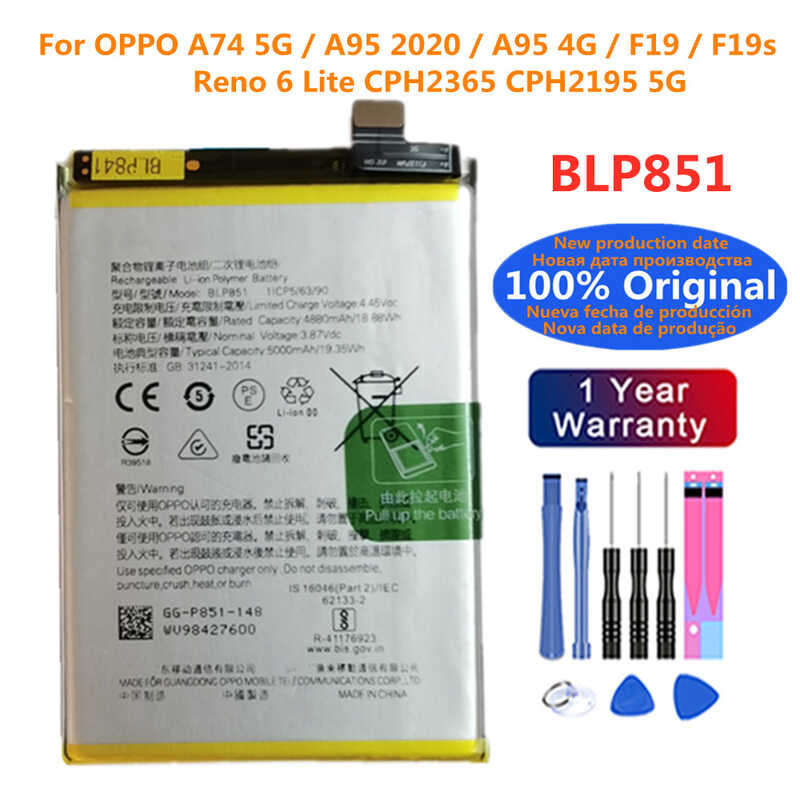 Original New BLP851 5000mAh Battery For OPPO A74 5G / A95 2020/ A95 4G ...