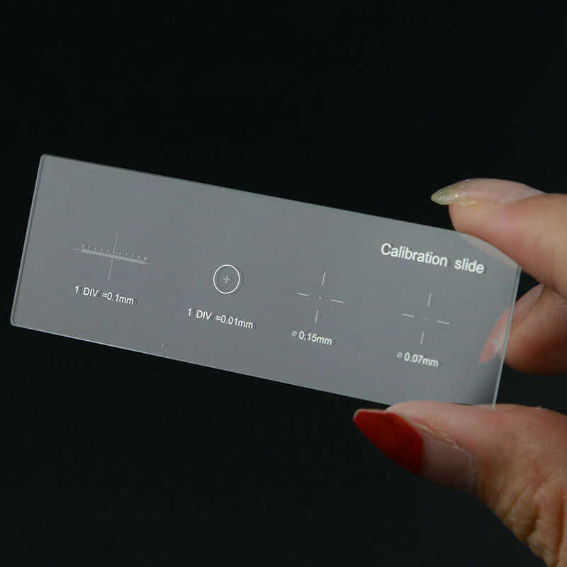 Cross Dot 0.01MM Microscope Stage Micrometer Calibration Slide With 4 ...