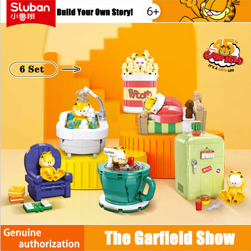 New Sluban The Garfield Show Cartoon Building Blocks Doll Set Classic ...