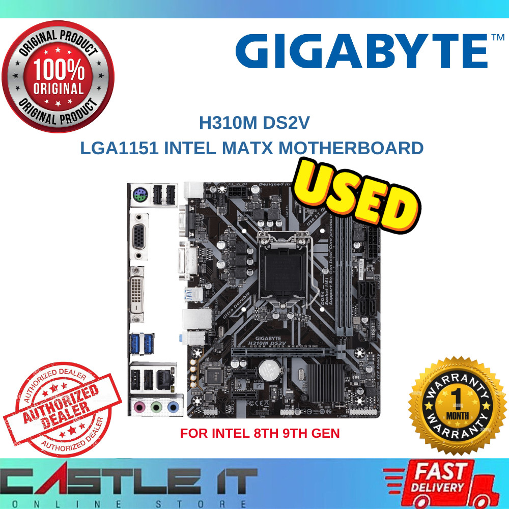 Gigabyte H310M DS2V LGA1151 Intel Motherboard MATX Mainboard For Intel 8th 9th Gen Used | Shopee ...