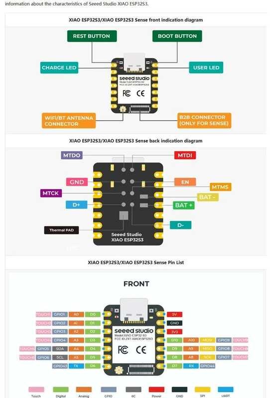 Seeeduino ENO Seeed Studio XIAO Esp32-S3 Esp32s3 2.4Ghz Wifi Bluetooth ...
