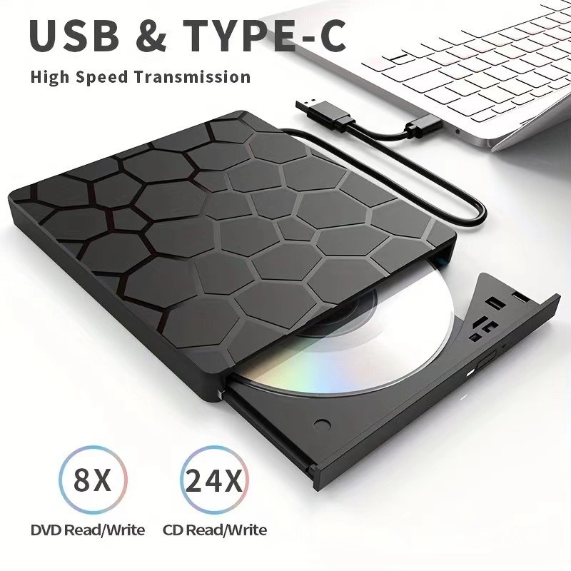 Brand New usb+C External dvd Engraving Recorder Player with Extension ...