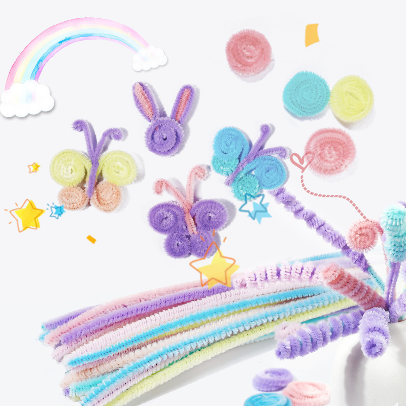 100 Pcs/set Chenille Stems Twist Stick DIY Flower Bouquet Material ...