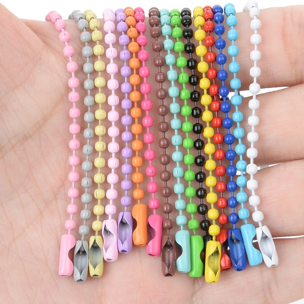 50pcs Colorful Ball Bead Chains Fits Key Chain/Dolls/Label Hand Tag ...