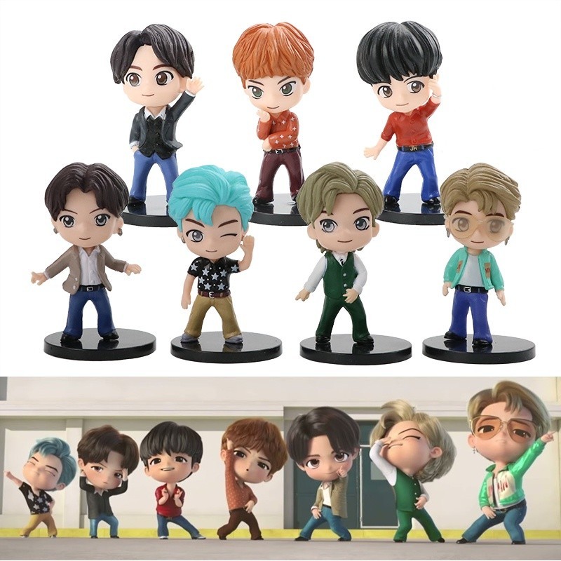 New 7Pcs/Set BTS -TINY TAN Bangton Boys Miniature Figurine Collection ...