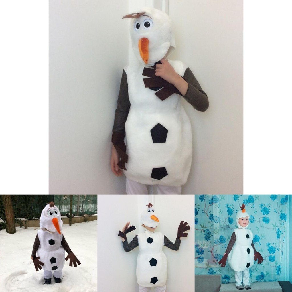 Snowman Frozen Movie Olaf Cosplay Costume Kids Halloween Dress Suit Up ...