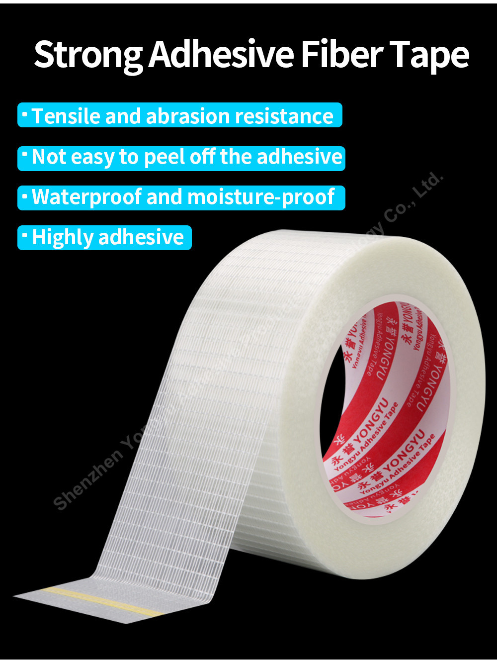 High Sticky Reinforced Self Adhesive Fiber Tape High Viscosity ...