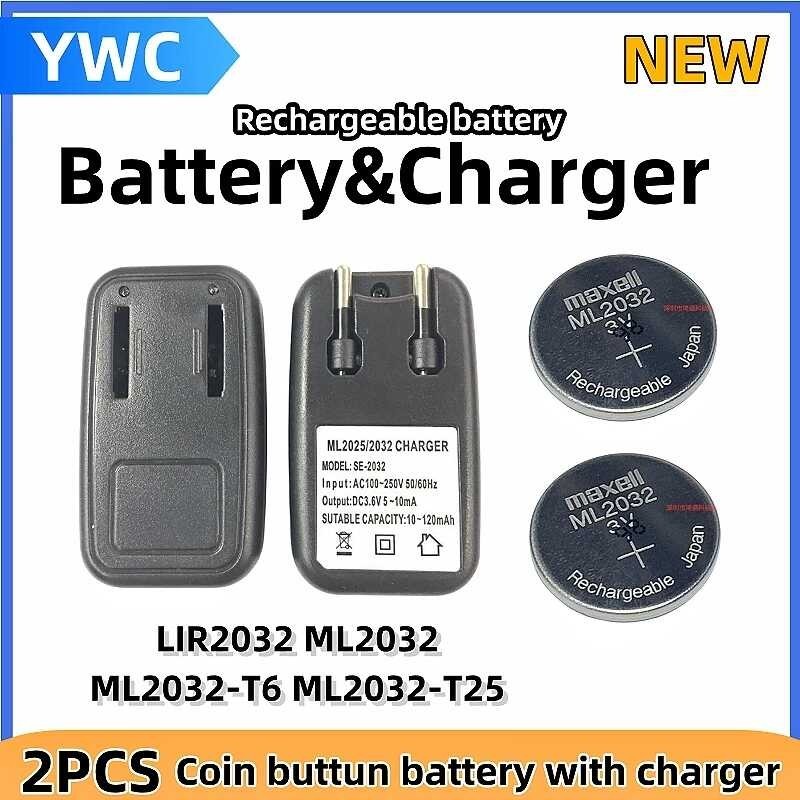 ong Cir2032 2Pcs Coin Button Battery Na May Charger Ml2032 Lir2032 3V ...