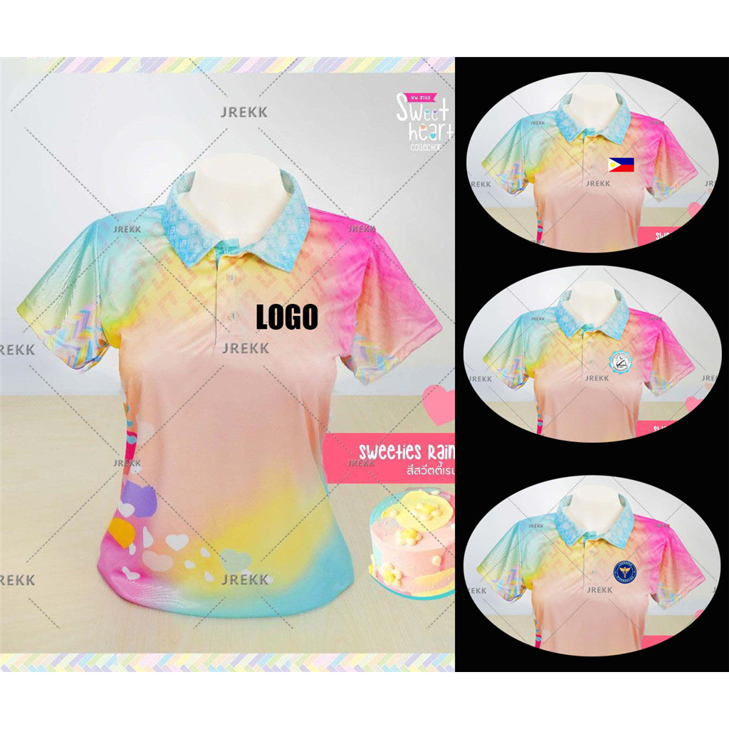 Free Customization 】 Women's Sweetheart Rainbow Polo Shirt Men's Full ...