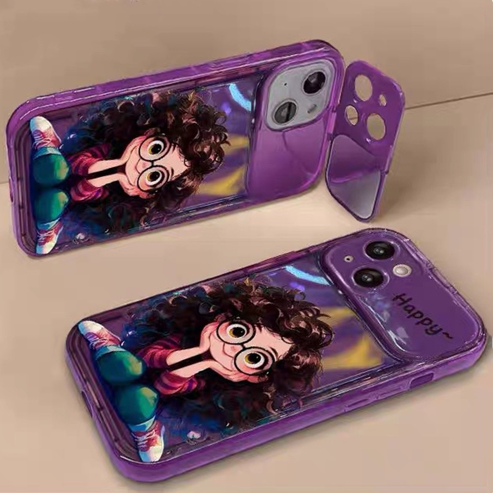 Girl With Glasses Curly Hair Phone Case For iPhone 17ProMax 16Plus 15 ...