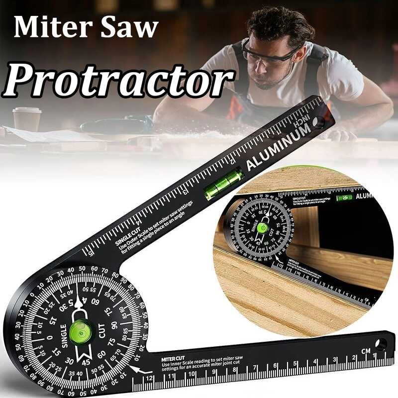 Miter C Saw Protractor Aluminum 360° Pinatakot Horizontal Angle Ruler ...