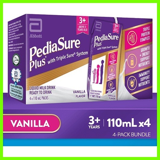 Pedia Sure Plus Vanilla Flavor Milk Drink 4 x 110ml | 3+ ABOVE Years ...