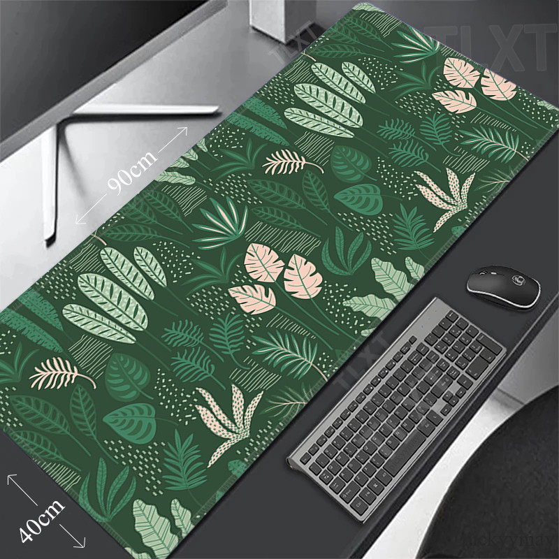 Tropical Plants Large Mouse Pad Green Leaves Gaming Mousepad Big ...