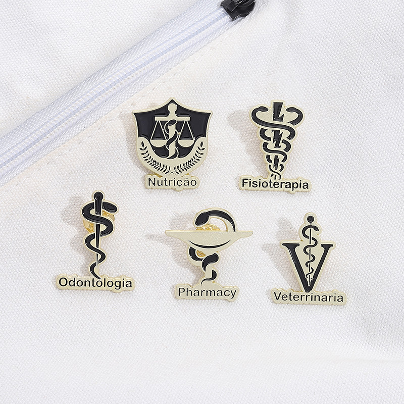 Creative Career Sign Enamel Brooch Pins Pharmacy Veterrinaria Badge ...