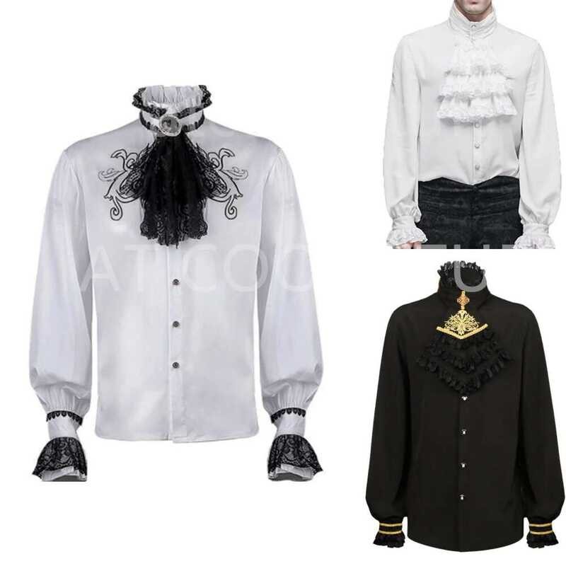 LY New Medieval Men's Shirts Turtlenecks Vintage Bandage Victorian ...