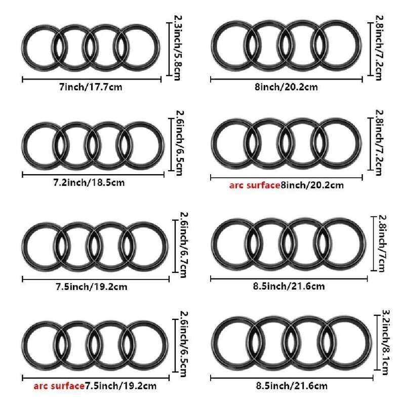 Tt 4 Ring ABS Car Hood Front Bonnet Grill Rear Trunk Emblem - Badge ...