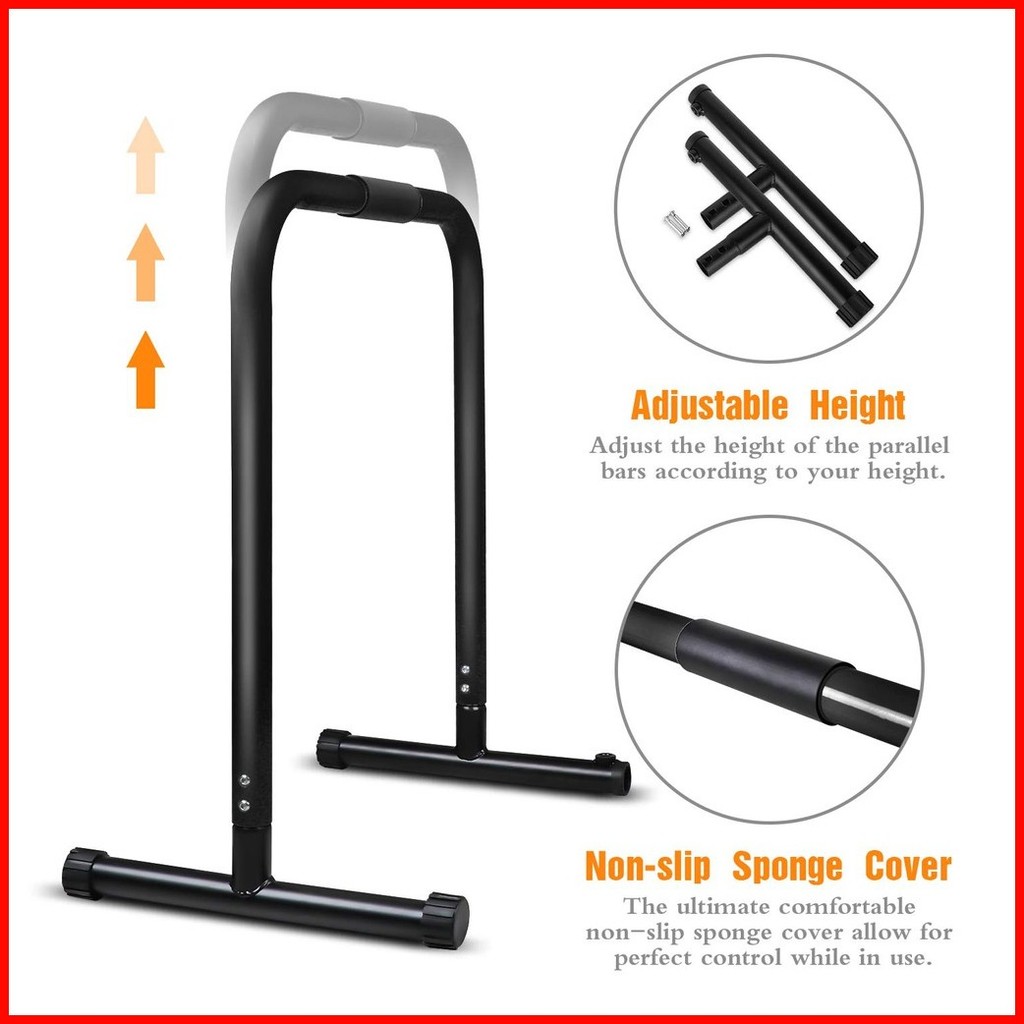 Indoor Power Parallel Parallettes Pair Push Up Dip Bars Gymnastic Heavy ...