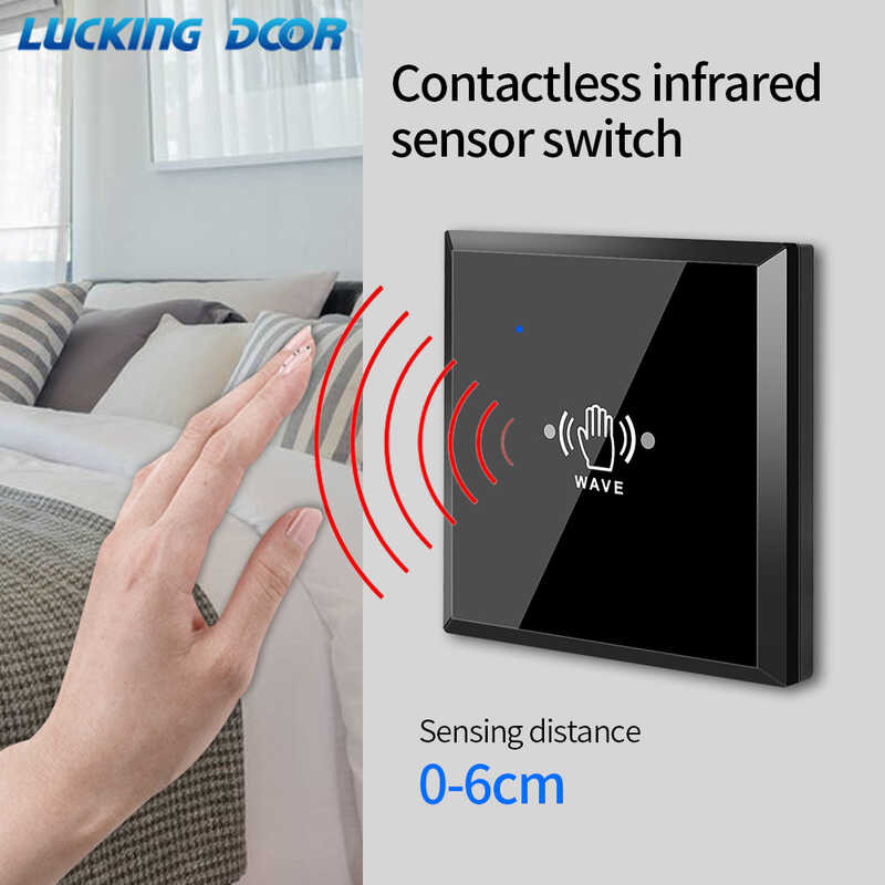 Touch Free Access Control Switch Exit Button 2.4Ghz Wireless Infrared ...