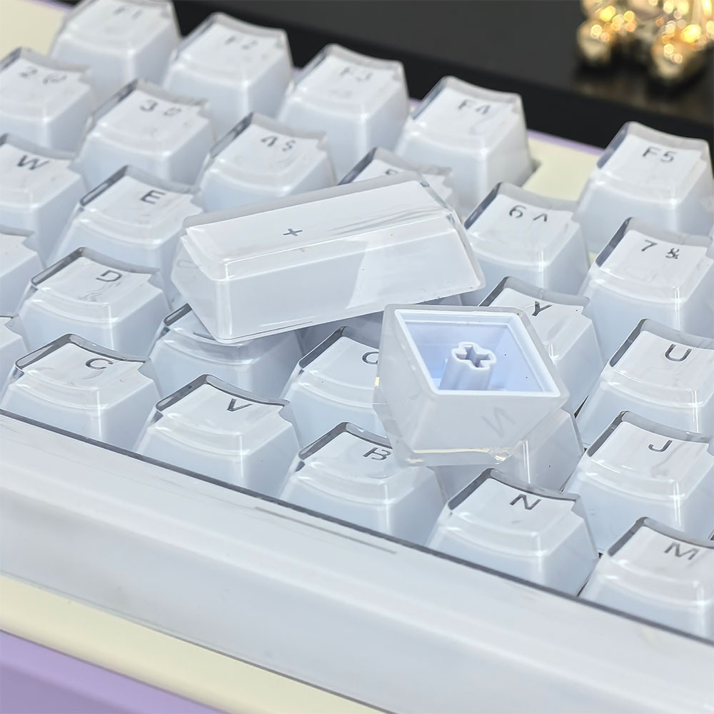 White Jello Keycap OEM Profile 104 Keys PC Double Shot Light ...