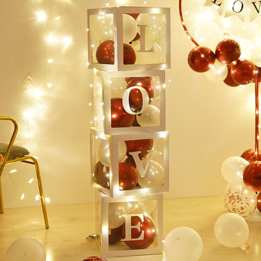 4pcs Love Balloon Boxes Set Valentines Gift Idea Party Packs ...