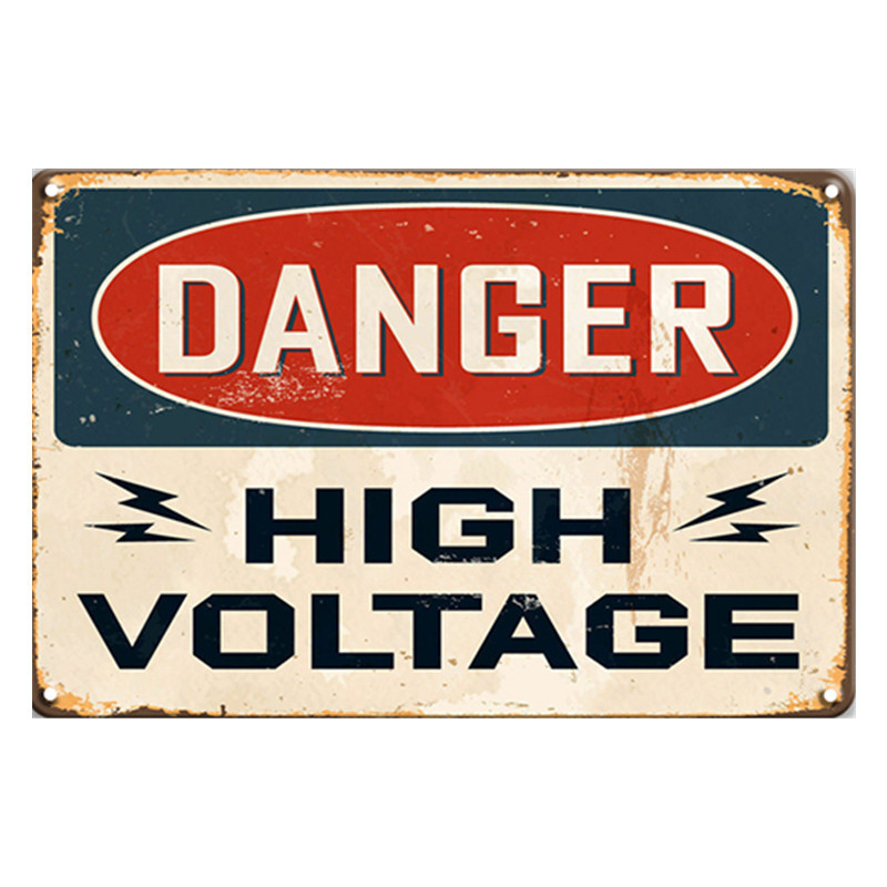 Danger High Voltage Metal Sign Vintage Plaque Alcohol Tin Poster Retro ...