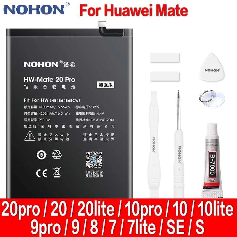 NOHON For Huawei Ascend Mate 20 10 9 Pro 8 7 Lite S SE Replacement Bateria Honor 6 Plus 7X V10 8 ...