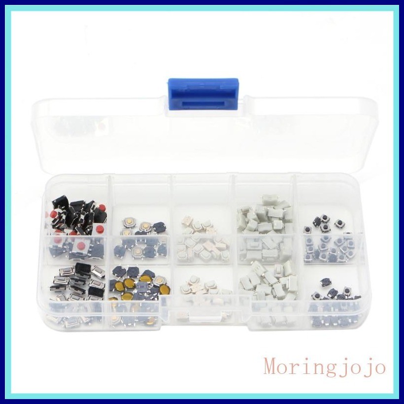 JoJo 250 Pcs 10 Models Tactile Button Switch Micro Button Switches ...