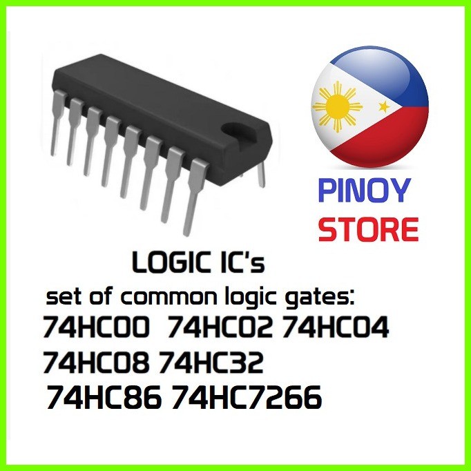 ☪ 7 pcs Logic Gate IC NAND NOR NOT AND OR XOR XNOR logic gates DIP ...