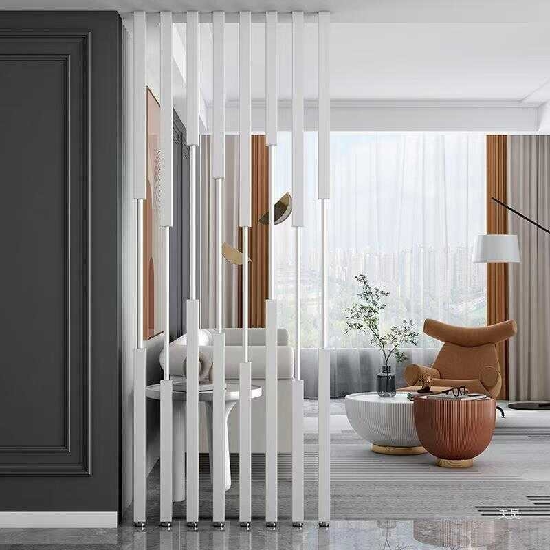 Light luxury screen partition with concealed columns in the dining room ...