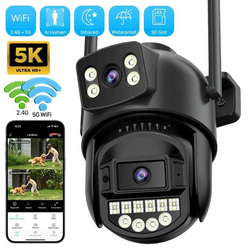 10Mp 5K Wifi Surveillance Camera 5Ghz Dual Lens Real-Time Intercom AI ...