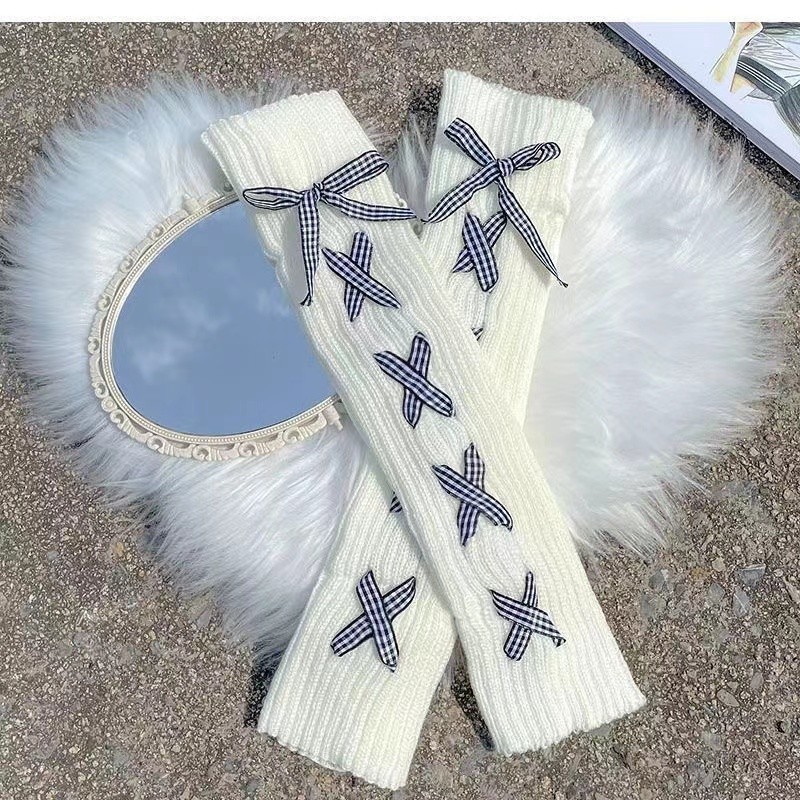 White Leg Warmers Japanese Jk Socks Winter Leg Covers Winter Womens ...