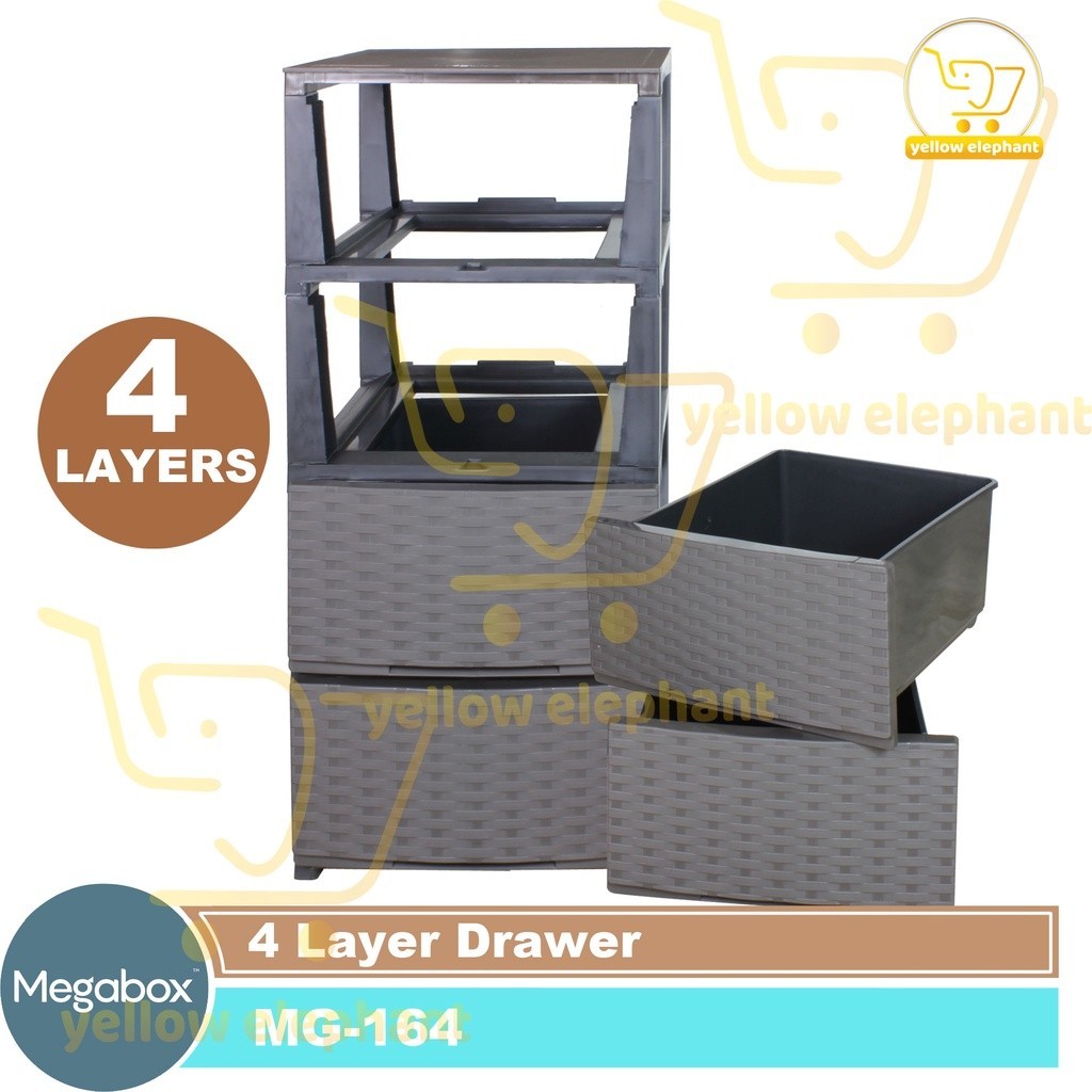 Megabox MG-164 (4 Layers Slim Drawer Boho Series ) | Shopee Philippines