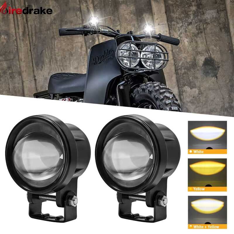 New LED Headlights Mini Spotlights Fish Eye Lens 60W 6000K 6000Lm ...