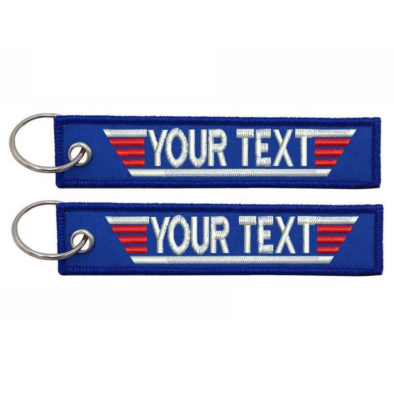 Personalized TOP GUN Keychain Customize Text Tag Double Sided ...