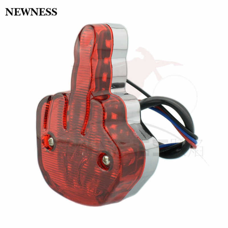 Motorcycle Middle Finger LED Tail Light For Harley Chopper Yamaha Honda ...