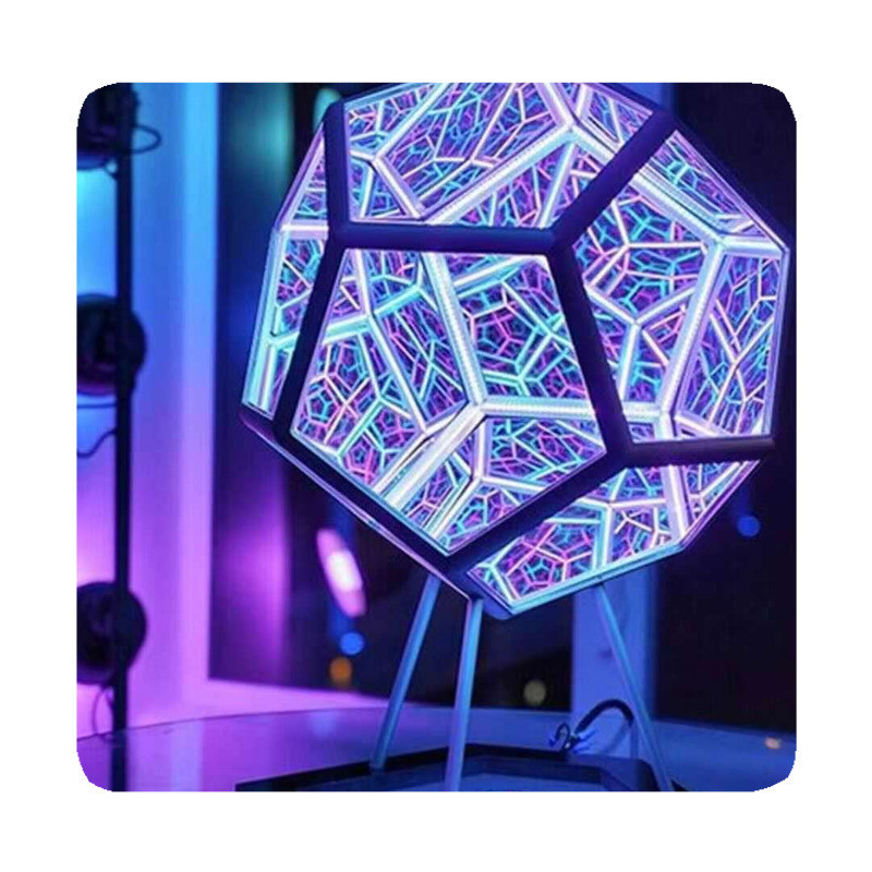 Bagong Rhombic Prism Crystal Infinite Dodecahedron Color Table Lamp, At ...