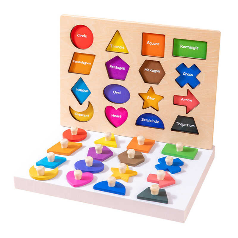 Wooden Peg Educational Learning Shapes Jumbo Intellectual Development ...