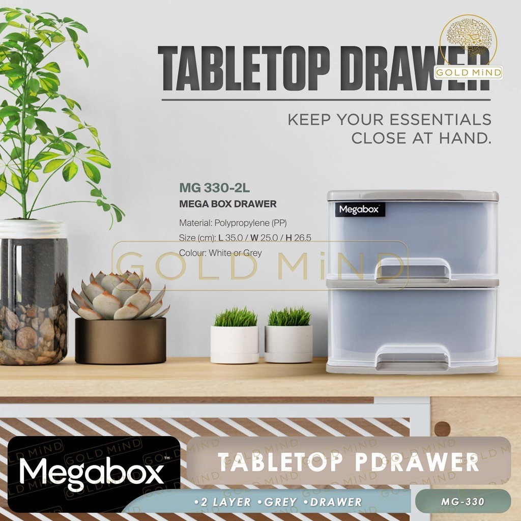 Megabox Mg-330 Drawer 2 Layers White, Gray | Shopee Philippines