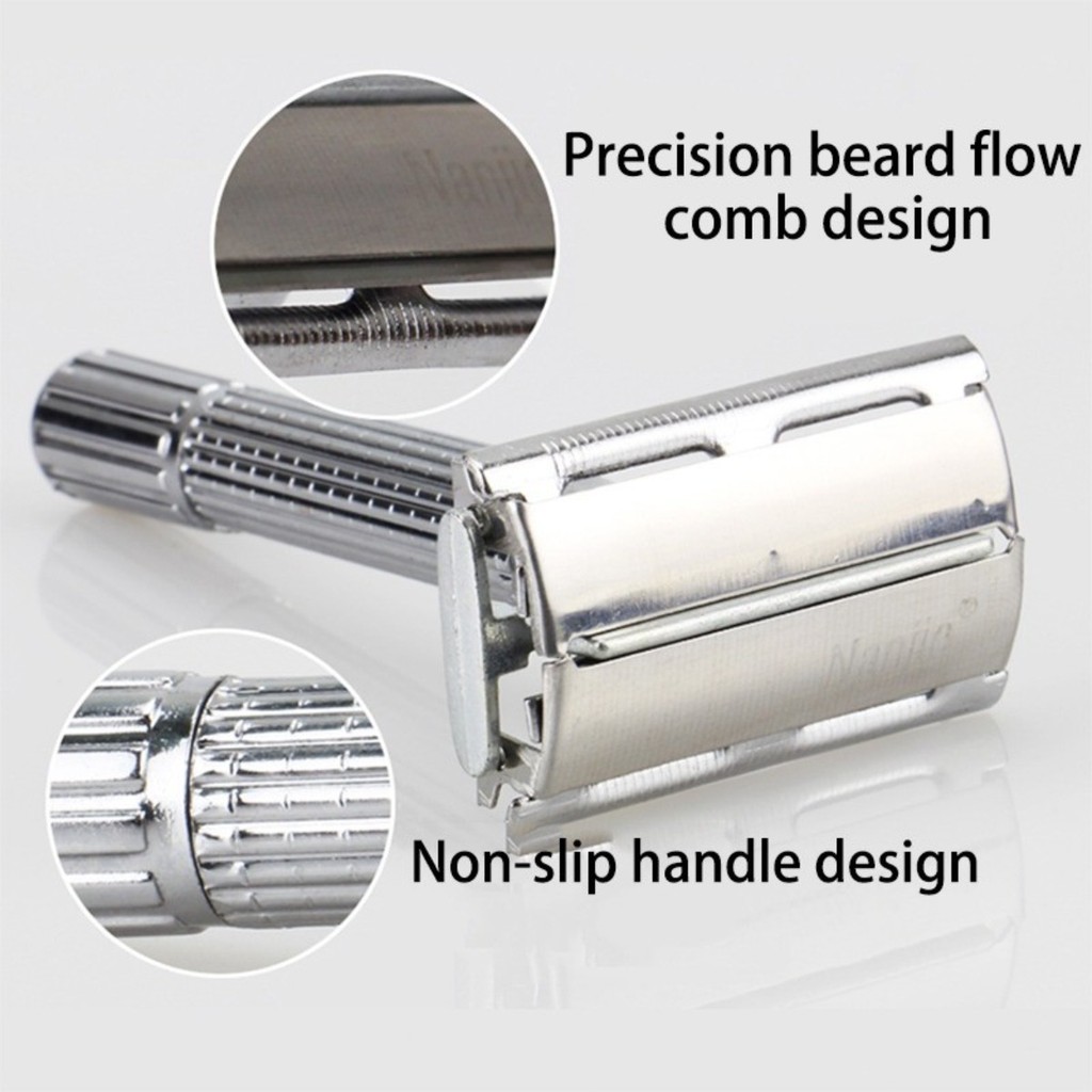 Double Edge Manual Shaver For Men Classic Stainless Steel Safety Razor ...