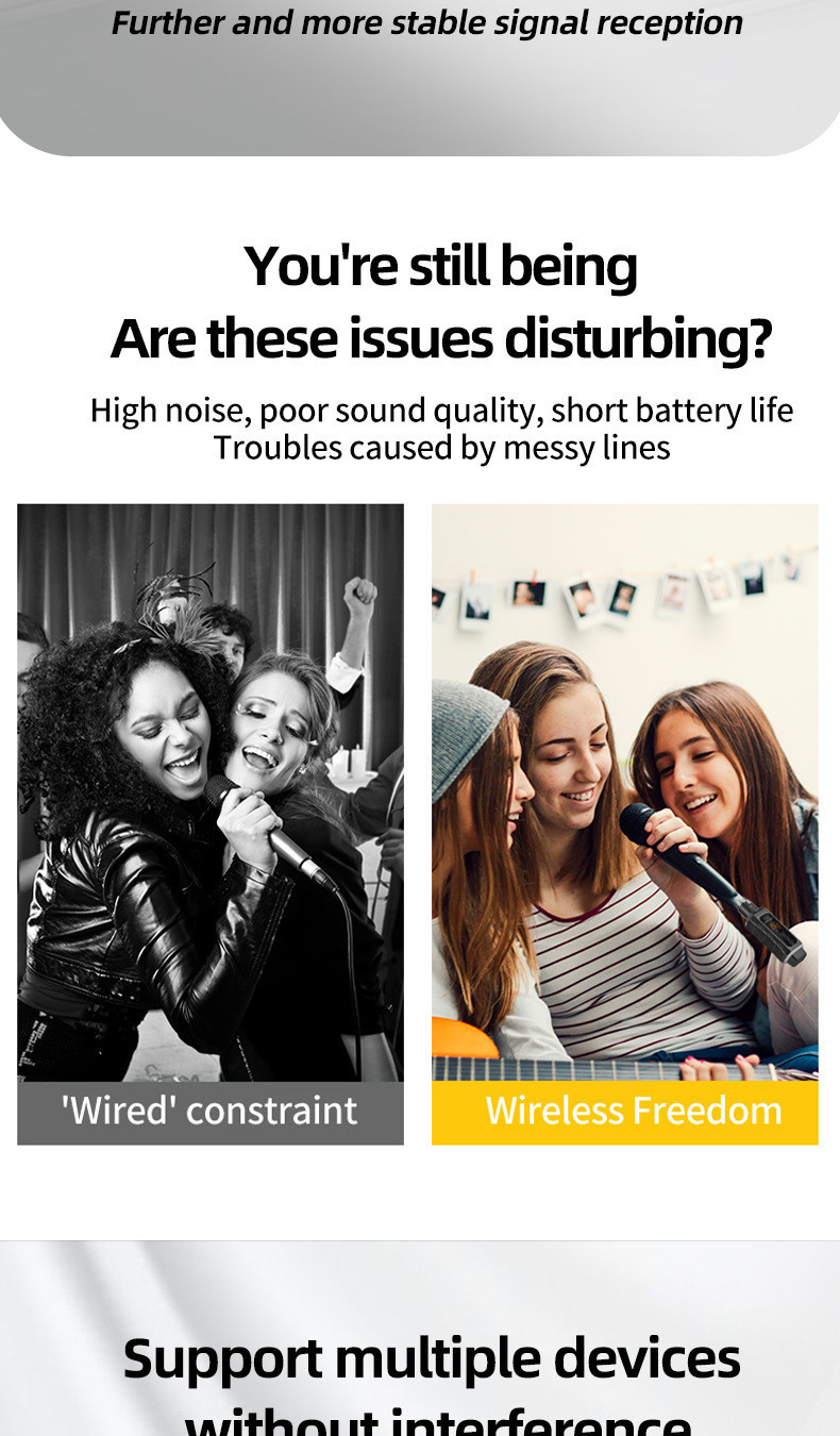 U2 XLR Wired Microphone to Wireless Microphone System 0V/48V for ...