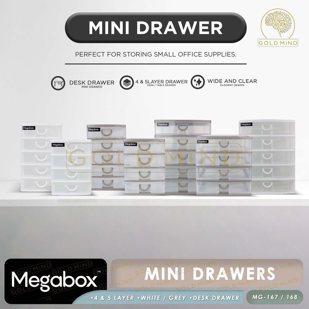 Megabox Wide Desk Drawer 5 Layers Small Yellow Elephant Everyday Low ...