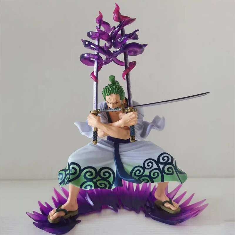 Tt 19Cm Anime Wano One Piece Action Fig Roronoa Zoro Figures Three ...
