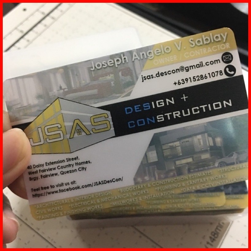 ☃ ∆ Frosted Calling Card / Plastic & Waterproof / Customized Front ...