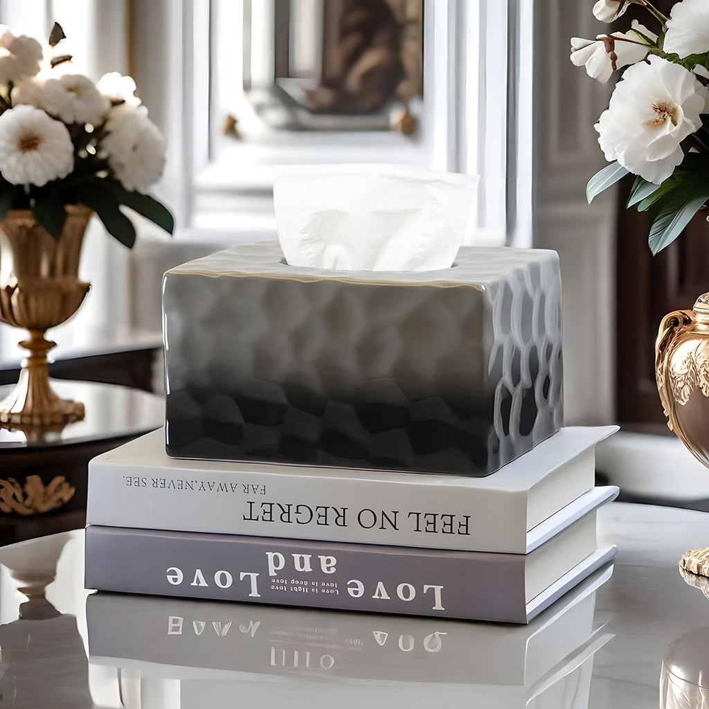 Modern Minimalist Ceramic Tissue Box For Living Room Dining Table Use ...